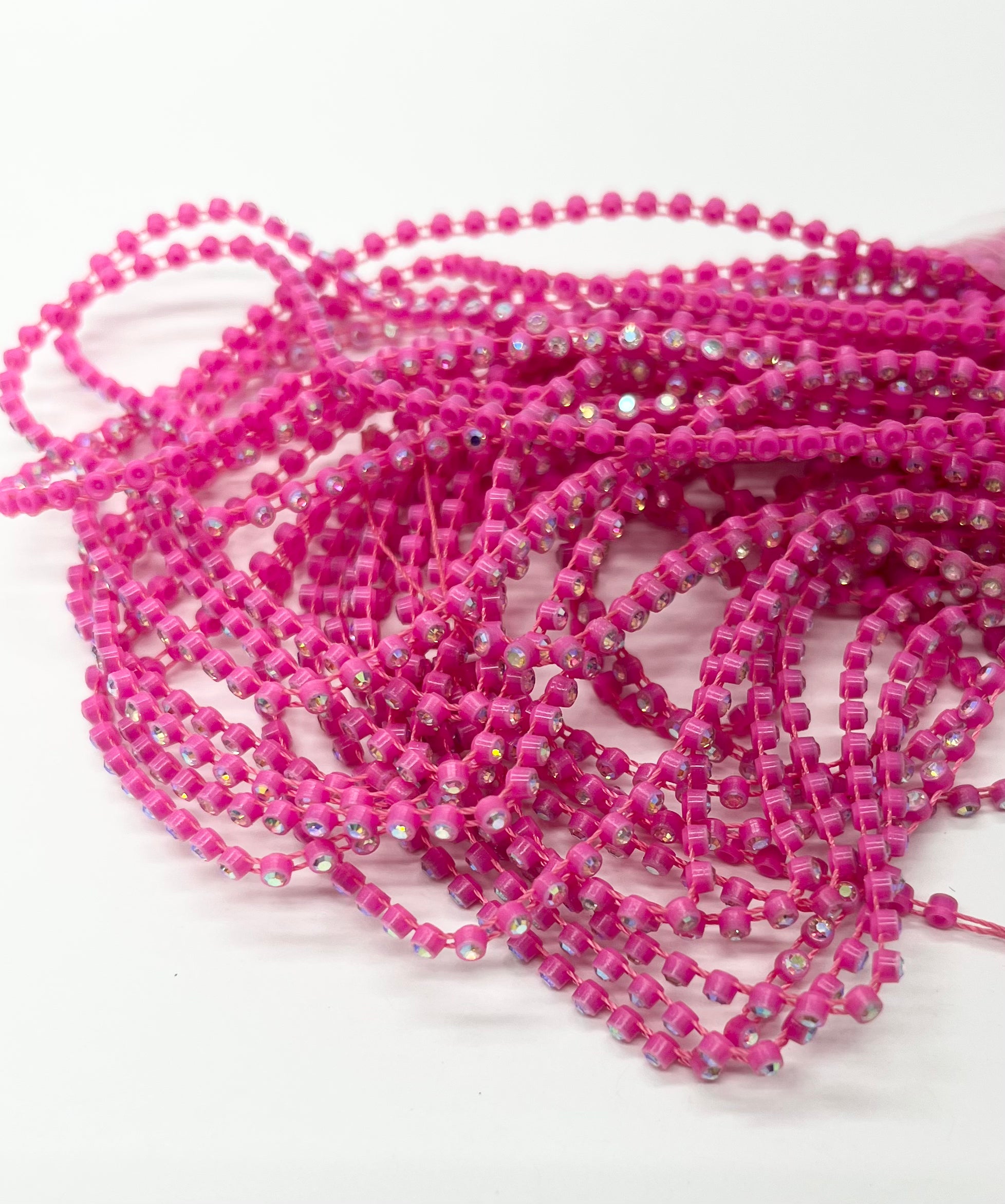 Rhinestone Banding; SS6 AB Deep Pink (per yard) – McKees’s Indian Store